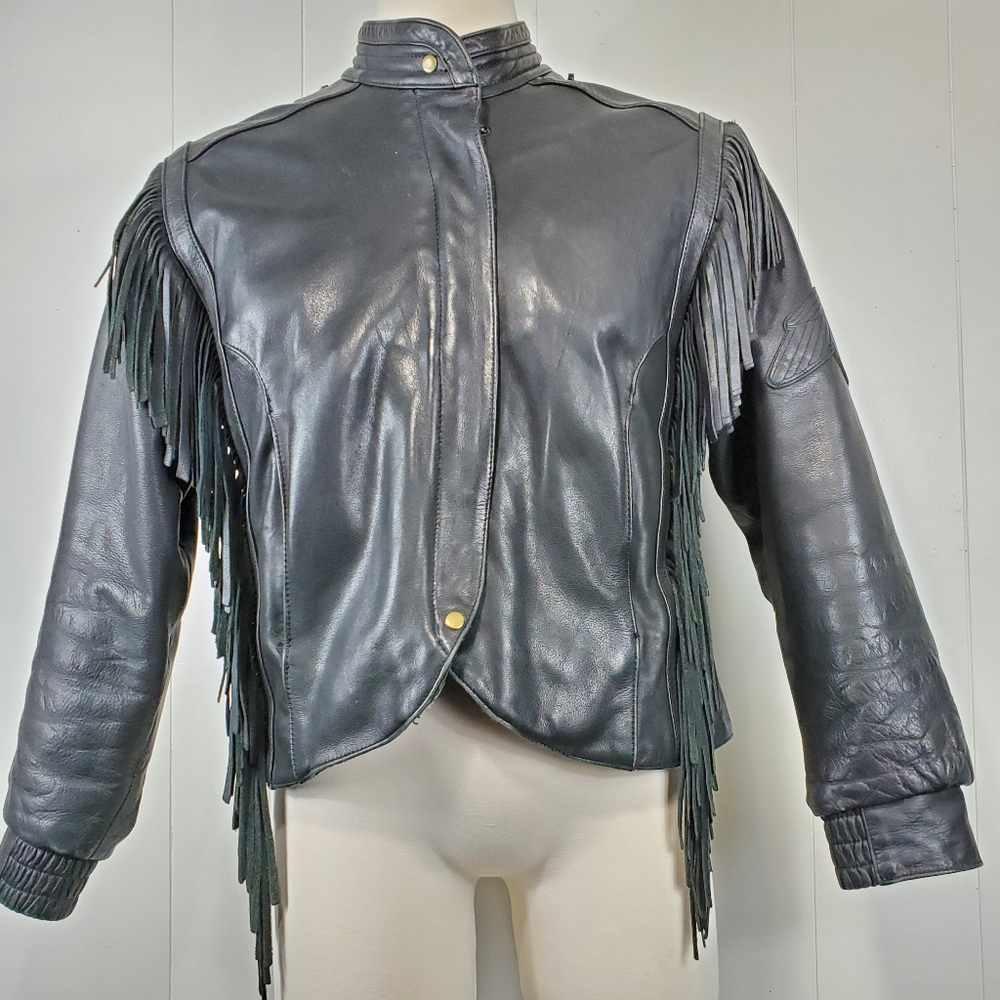 Harley-Davidson Leather Fringe Moto Jacket - Gem